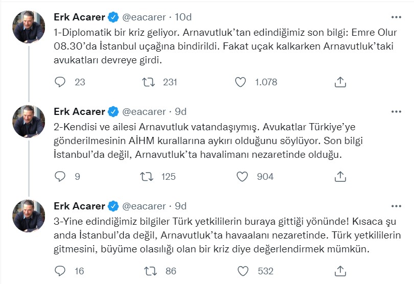 Sedat Peker'in sağ kolu Emre Olur muamması... Önce 'Türkiye'de' dedi ...