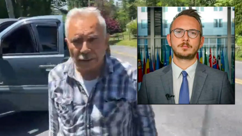 FETÖ'nün Pensilvanya'daki çiftliği önünde Türk muhabir Yunus Paksoy'a ...